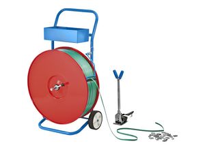 4030198170977 - Umreifungs-Set PET-Band Spann- und Verschlussgerät fahrbarer Abroller Band Verschlusshülsen Bandbreite 127 mm ratioform