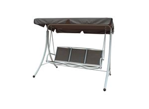 4041908109873 - Hollywoodschaukel 3-Sitzer silber taupe Garten Schaukel Möbel