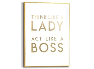 8714597574975 - Bild LADY BOSS (BHT 30x40x160 cm) BHT 30x40x160 cm gold Kunstdruck Gemälde Wandbild