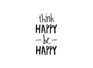 8714597587180 - Poster REINDERS Think happy be happy Bilder Gr B H T 20 cm x 30 cm x 16 cm schwarz (schwarz weiß) Poster