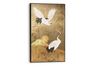 8714597629293 - Bild JAPANESE CRANEBIRDS (BH 70x118 cm) BH 70x118 cm bunt Kunstdruck Gemälde Wandbild