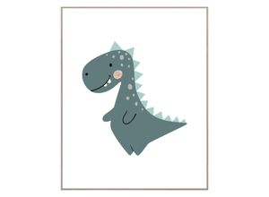 8714597575651 - Bild mit Rahmen REINDERS Dino Kids - grey Bilder Gr B H T 40 cm x 50 cm x 16 cm 1 St grün Bilder mit Rahmen