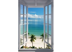 8714597373028 - Bild BEACH WINDOW (BH 90x60 cm) BH 90x60 cm bunt Kunstdruck Gemälde Wandbild