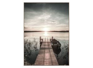 8714597552041 - Wandbild REINDERS Slim Frame Wood 50x70 Scandic Jetty Bilder Gr B H T 50 cm x 70 cm x 2 cm Hochformat blau Kunstdrucke Bilder