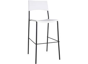 4255716302818 - Barhocker Genua Mit Kunststoffsitz Und Schwarzem Metallgestell I Stapelbarer Barstuhl Mit Fußstütze