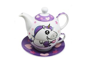 4007698004798 - EinhornLiebe - Teekanne mit Tasse - Tea for one (4-teilig) Teetasse Kanne Tasse Teeservice