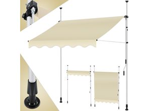 4260692712575 - KESSER® Klemmmarkise mit Handkurbel Balkon Balkonmarkise ohne Bohren UV-beständig höhenverstellbar wasserabweisend  Sonnenschutz Terrassenüberdachung  einfache Montage