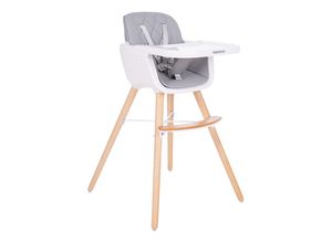 3801004010821 - Kikkaboo Kinderhochstuhl 2 in 1 Woody Kinderstuhl Tisch verstellbar Gurt grau