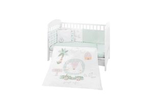 3801101061092 - Kikkaboo Babybettwäsche 6-teilig Decke 135 x 95 cm Laken 140 x 70 cm Nestchen grün