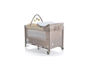 3800146248581 - Reisebett Sleepy Rollen Wickelauflage Matratze Spielbogen Seiteneingang beige braun