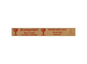 4251924725128 - Papier-Warnband terra Aufdruck Bruchgefahr! Handle with care! VE 6 Stk braun rot ab 100 VE