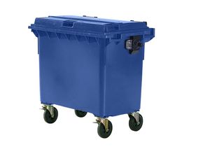 4052939364438 - Müllcontainer aus Kunststoff DIN EN 840 Volumen 660 l BxHxT 1360 x 1235 x 765 mm blau ab 5 Stk