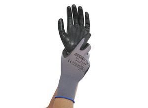 4015544333435 - Stretch-Strick-Handschuhe ERGO FLEX NOPPEN schwarz grau VE 120 Paar Größe 10 (XL)