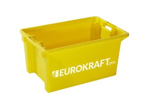 4053133005219 - eurokraft pro Drehstapelbehälter aus lebensmittelechtem Polypropylen Volumen 50 Liter VE 3 Stk Wände und Boden geschlossen gelb