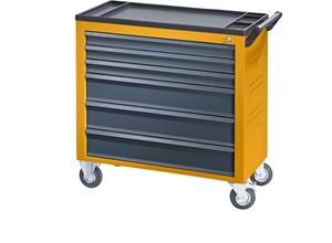 8697653678452 - eurokraft pro Werkstattwagen JUMBO mit 6 durchgehenden Schubladen HxBxT 935 x 900 x 460 mm melonengelb