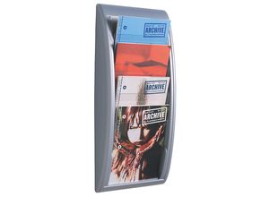 3660141239645 - Prospekthalter QUICK BLICK 29 x 65 x 95 cm (B x H x T) DIN A4 Polystyrol alu 4 Fächer