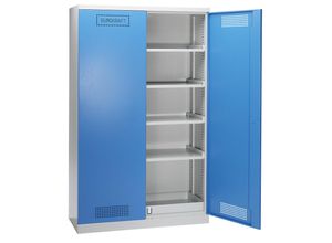 4061753036223 - eurokraft pro Umweltschrank Bodenauffangwanne 4 Fachböden lackiert HxBxT 1950 x 1200 x 500 mm