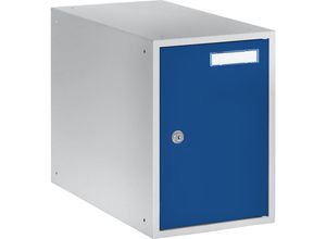 4061753010230 - eurokraft basic Schließfachwürfel HxBxT 350 x 250 x 450 mm Korpus lichtgrau   Türen enzianblau