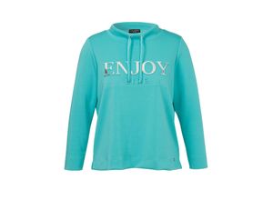 4052481555643 - Große Größen Sweatshirt mit Stehkragen und 3D-Motiv vorn mint Gr54