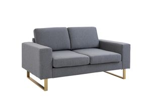 4251774990417 - 2-Sitzer Sofa mit Metallfüßen grau L160 x B82 x H78 cm loveseat zweisitzer stoffsofa 2 sitzer sofa doppelsofa