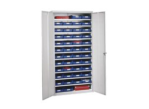 4250621501417 - Magazinschrank HxBxT 1970 x 1000 x 450 mm mit Regalkästen 44 Kästen blau