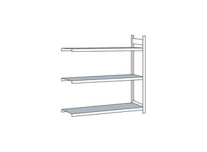 4004514200228 - SCHULTE Weitspannregal mit Stahlboden Höhe 2000 mm Spannweite 2000 mm Anbauregal Tiefe 600 mm