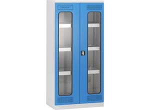 4061753036131 - eurokraft pro Umweltschrank mit Sichtfenstertüren 3 Wannenböden Breite 950 mm