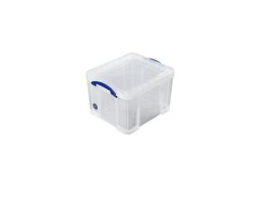 5060024801309 - Transportbox Really Useful Box Volumen 35 l L 480 x B 390 x H 310 mm stapelbar mit Deckel & Klappgriffen Recycling-PP transparent