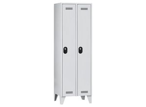 4250618238791 - Garderobenschrank Fachhöhe 1700 mm HxBxT 1850 x 600 x 500 mm Abteilbreite 300 mm Korpus-   Türfarbe Lichtgrau   Lichtgrau