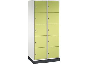 4062084633648 - 5er-Schließfachschrank Intro 2 Abteile reinweiß   viridingrün BxT 820 x 500 mm