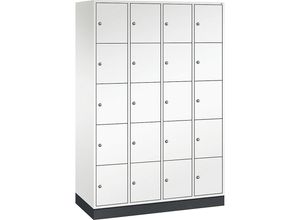 4062084596073 - 5er-Schließfachschrank Intro 4 Abteile reinweiß BxT 1220 x 500 mm