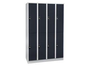 4250618244303 - Garderobenschrank 8 Fächer Breite 1200 mm lichtgrau   anthrazitgrau