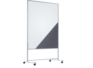 4061753121325 - eurokraft basic Moderationswand mobil Textilbezug   Whiteboard BxH 1200 x 1500 mm grau