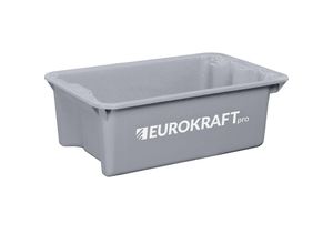 4053133004632 - eurokraft pro Drehstapelbehälter aus lebensmittelechtem Polypropylen Volumen 6 Liter VE 4 Stk Wände und Boden geschlossen grau