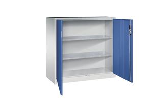 4064615131791 - Werkstatt-Beistellschrank mit Flügeltüren HxBxT 1200 x 1200 x 500 mm lichtgrau   enzianblau