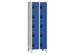 4250618238937 - Schließfachschrank Fachhöhe 320 mm HxBxT 1850 x 600 x 500 mm Abteilbreite 300 mm Korpus-   Türfarbe Lichtgrau   Enzianblau