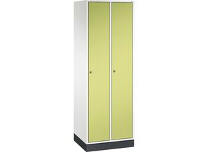 4061261120513 - INTRO Stahl-Garderobenschrank Breite 620 mm 2 Abteile Korpus reinweiß Türen viridingrün