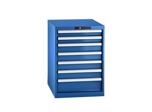 7612269043556 - LISTA Schubladenschrank Stahlblech HxB 800 x 564 mm 7 Schubladen enzianblau