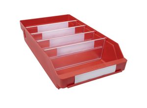 4250621500458 - Regalkasten aus hochschlagfestem Polypropylen rot LxBxH 400 x 240 x 95 mm VE 15 Stk