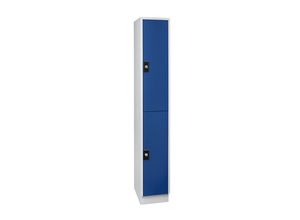 4250618243146 - Garderobenschrank 2 Fächer Breite 300 mm lichtgrau   enzianblau