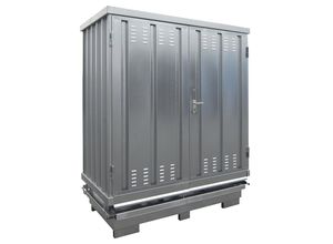 4260139973378 - Umweltcontainer verzinkt passive Lagerung für entzündbare Flüssigkeiten Auffangvolumen 300 l BxTxH 2075x1075x2570 mm