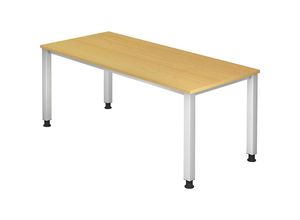 4032062033425 - Schreibtisch Q-Serie VQS19 6 manuell höhenverstellbar  180x80cm (BxT) rechteckig buche   Silber 4032062033425 Hammerbacher