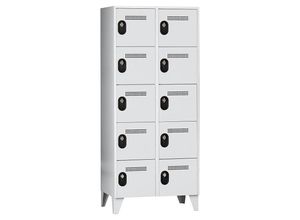 4250618246444 - Schließfachschrank Fachhöhe 320 mm HxBxT 1850 x 800 x 500 mm Abteilbreite 400 mm Korpus-   Türfarbe Lichtgrau   Lichtgrau