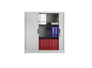 4025314904512 - Rollladenschrank mit Horizontal-Jalousie HxBxT 1230 x 1200 x 420 mm 2 Fachböden 3 Ordnerhöhen lichtgrau