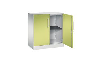 4062084798620 - Flügeltürenschrank ASISTO Höhe 897 mm Breite 800 mm 1 Fachboden lichtgrau viridingrün