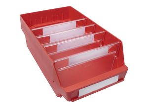 4250621500465 - Regalkasten aus hochschlagfestem Polypropylen rot LxBxH 400 x 240 x 150 mm VE 10 Stk