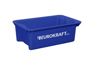 4053133004571 - eurokraft pro Drehstapelbehälter aus lebensmittelechtem Polypropylen Volumen 6 Liter VE 4 Stk Wände und Boden geschlossen blau