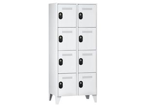 4250618246406 - Schließfachschrank Fachhöhe 450 mm HxBxT 1850 x 800 x 500 mm Abteilbreite 400 mm Korpus-   Türfarbe Lichtgrau   Lichtgrau