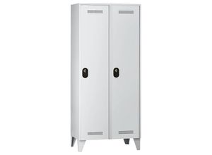 4250618246321 - Garderobenschrank Fachhöhe 1700 mm HxBxT 1850 x 800 x 500 mm Abteilbreite 400 mm Korpus-   Türfarbe Lichtgrau   Lichtgrau