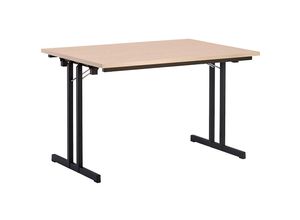 8697837506595 - Klapptisch mit extrastarker Platte Höhe 720 mm 1200 x 800 mm Gestell schwarz Platte Ahorn-Dekor